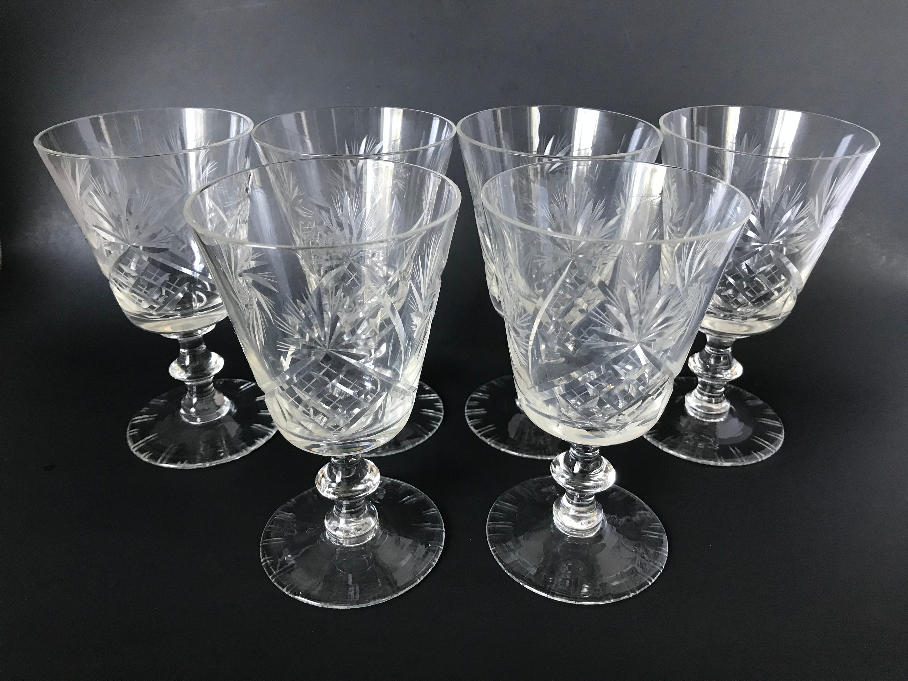 Bohemia Crystal Pinwheel and Fan Pattern Vintage Crystal Cut | Etsy