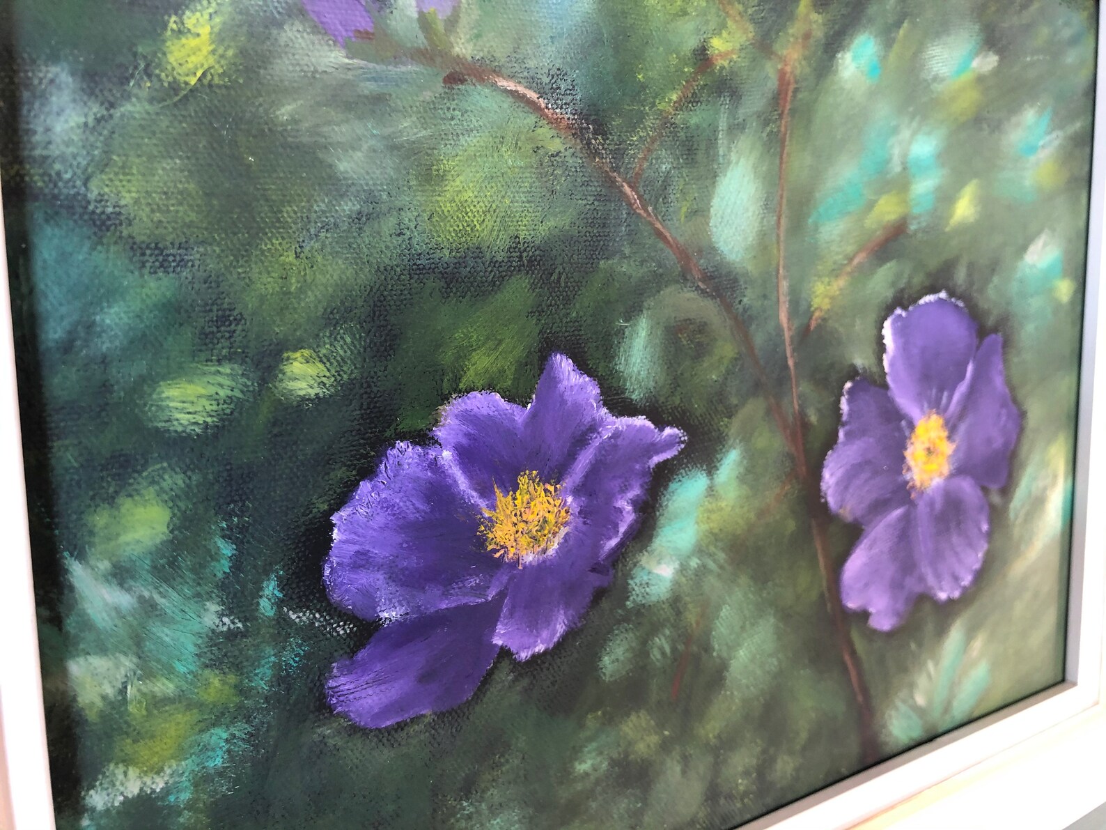 Violets Floral Oil Painting Canvas Art Original Flowers - Etsy