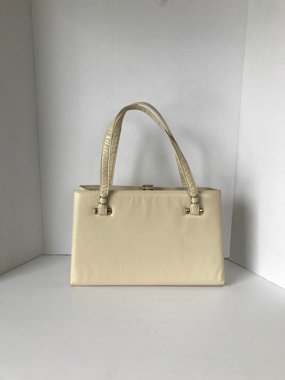 Elegant Vintage 1950s Art Deco Kelly Handbag in White… - Gem