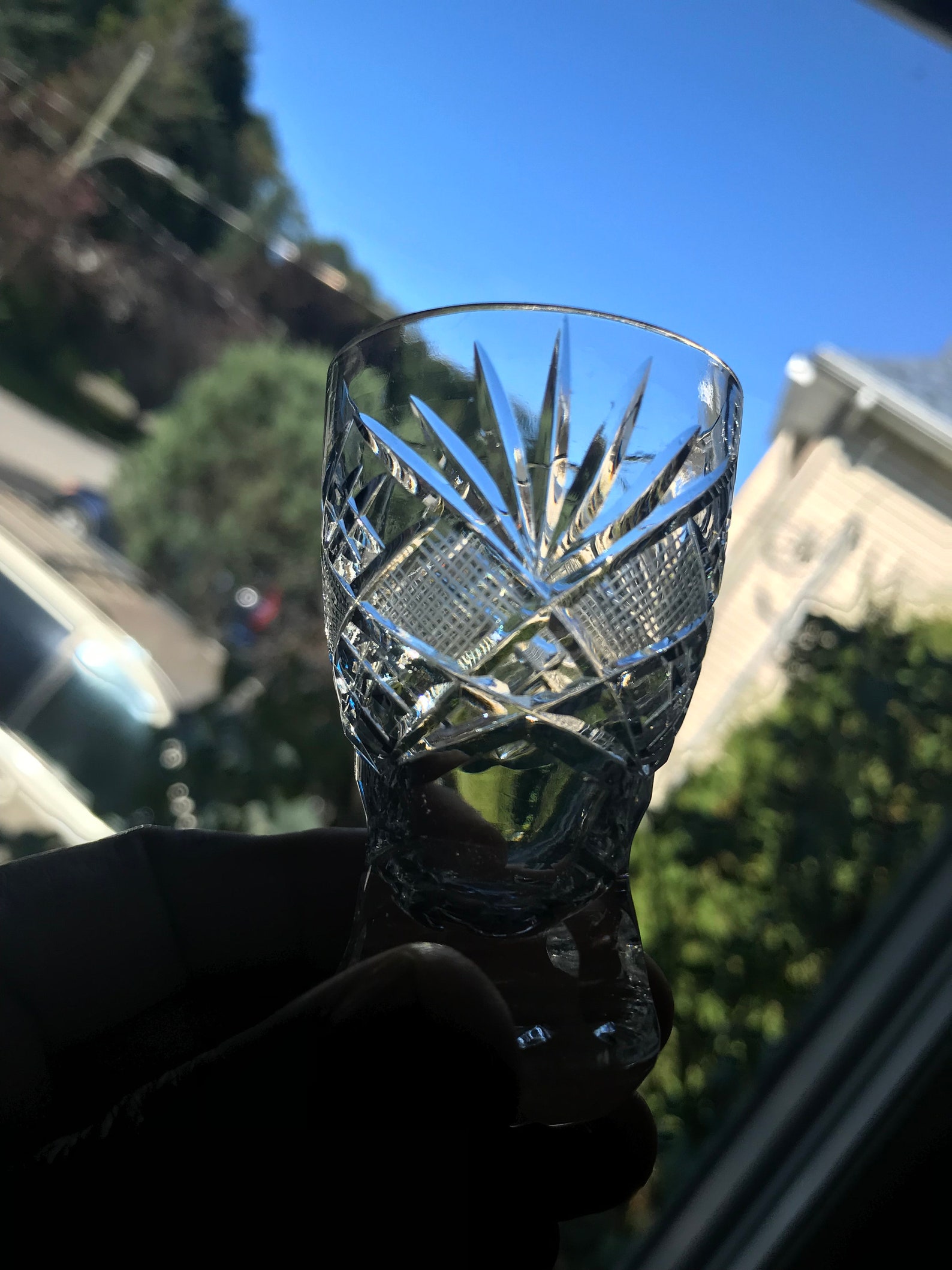 Set of 3 Vertical, Fan and Strawberry Cut Design Crystal Shot Glasses ...