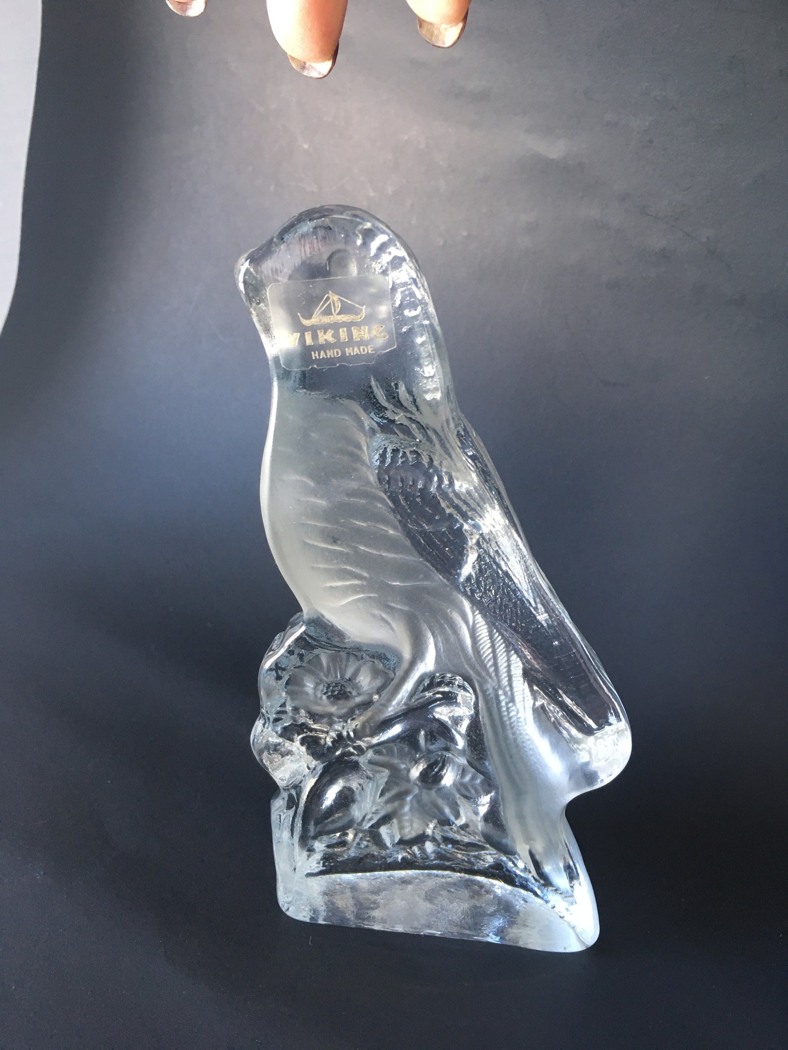 Vintage Viking Glass Bird Bookend Paperweight 1940's - Etsy