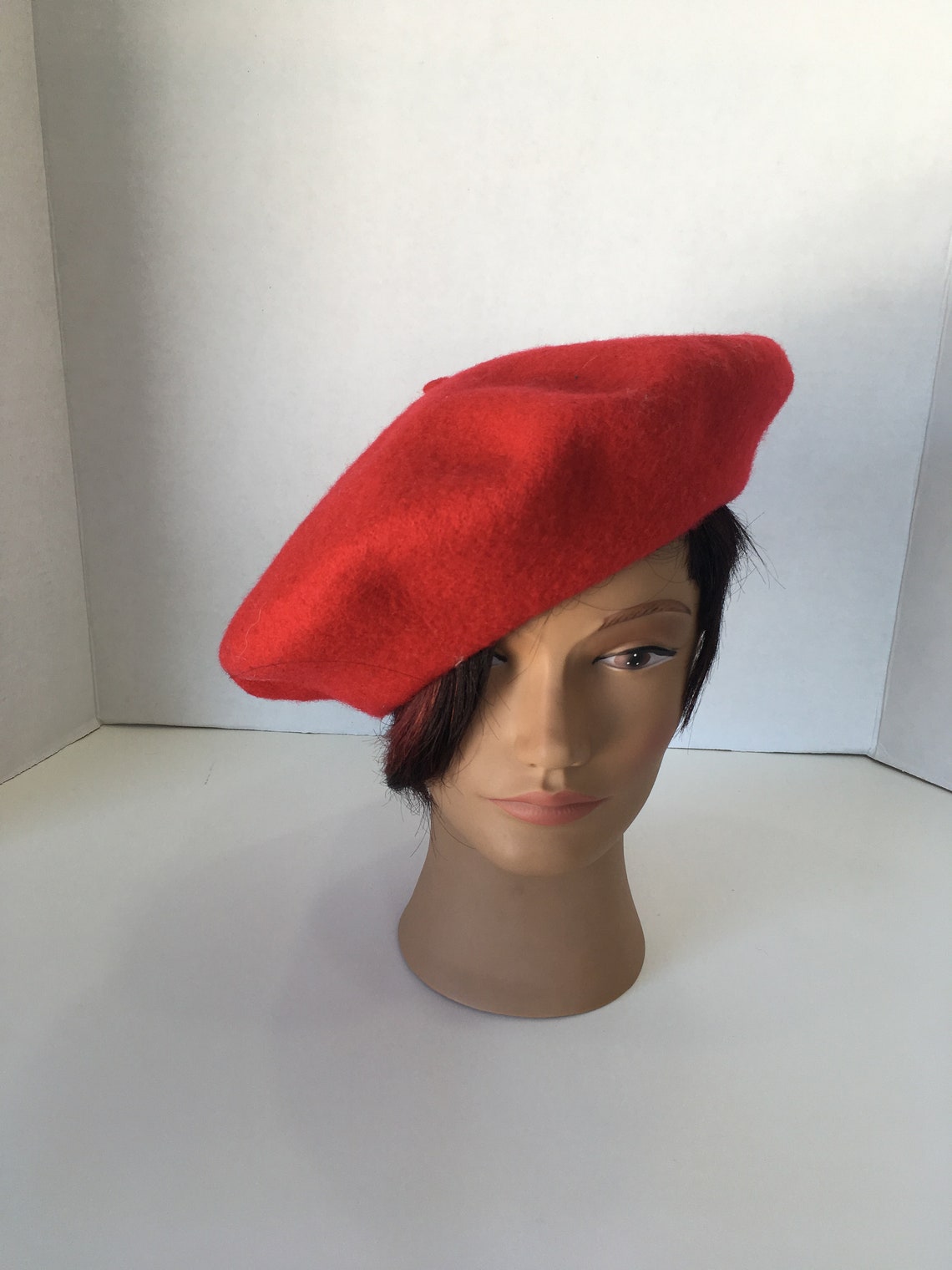 Vintage 1990's Bright Red Wool Beret Hat Size Small 100% - Etsy