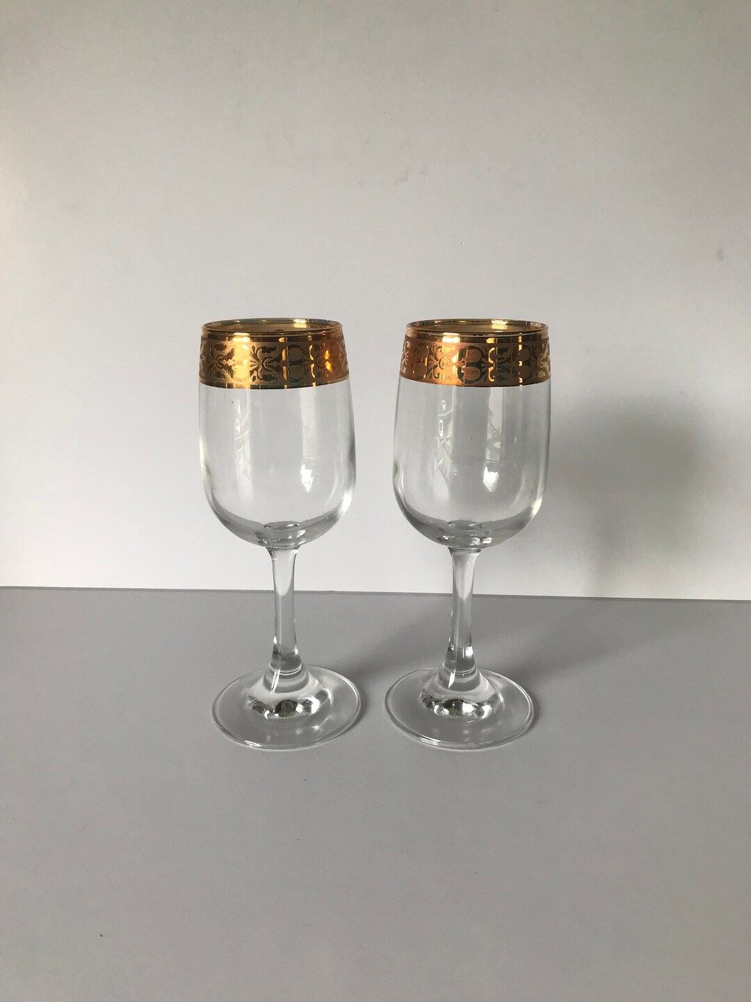Vintage Pair of Cristalleria Fratelli Fumo Brothers Crystal Wine ...