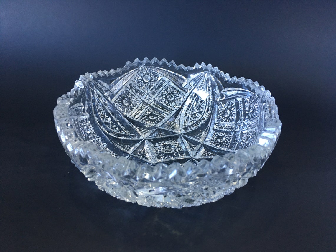 Antique Imperial Glass ABP Brilliant Cut Glass Bowl With - Etsy