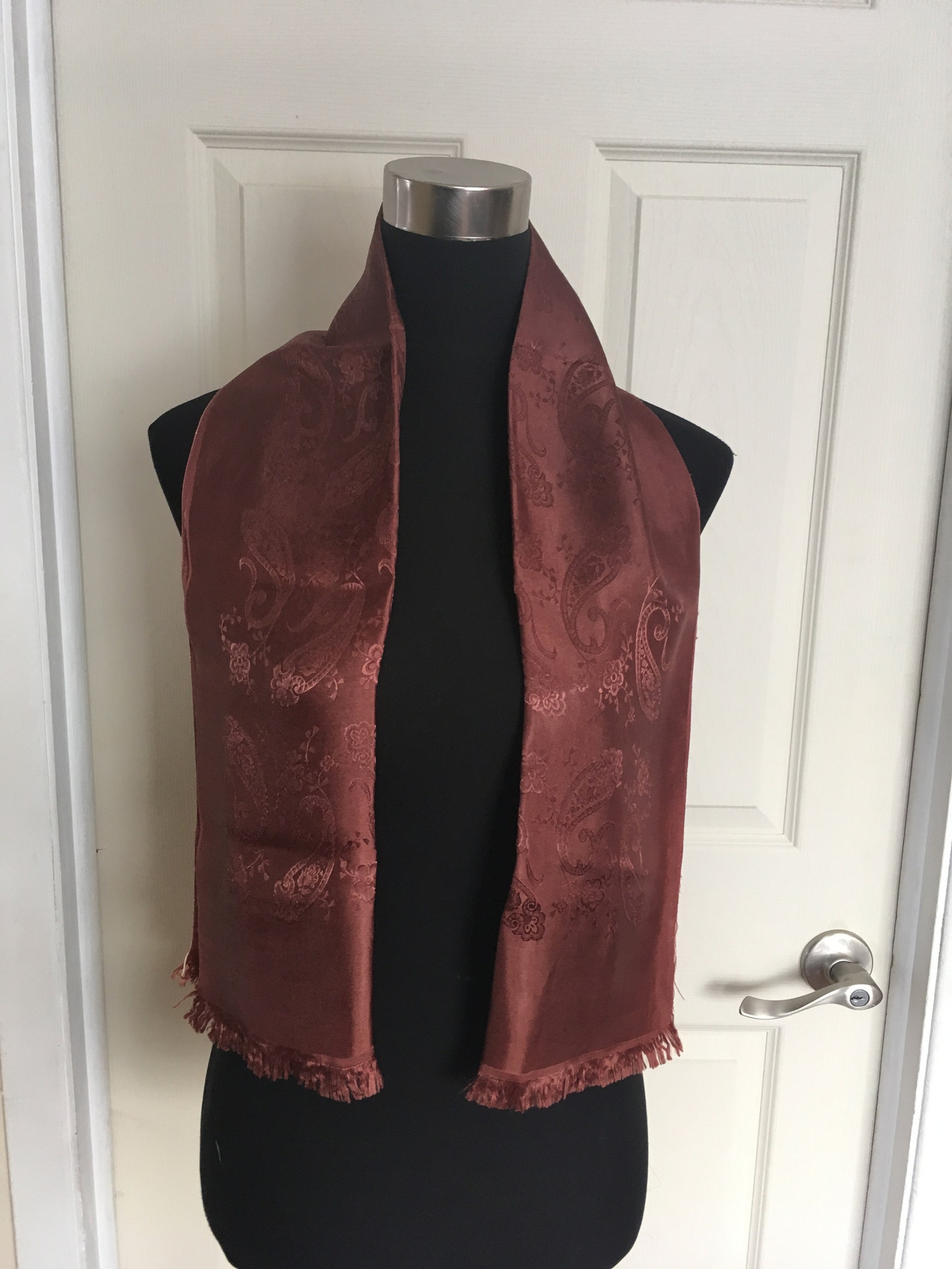 Vintage Men's Brown Paisley Pattern Opera Scarf With | Etsy