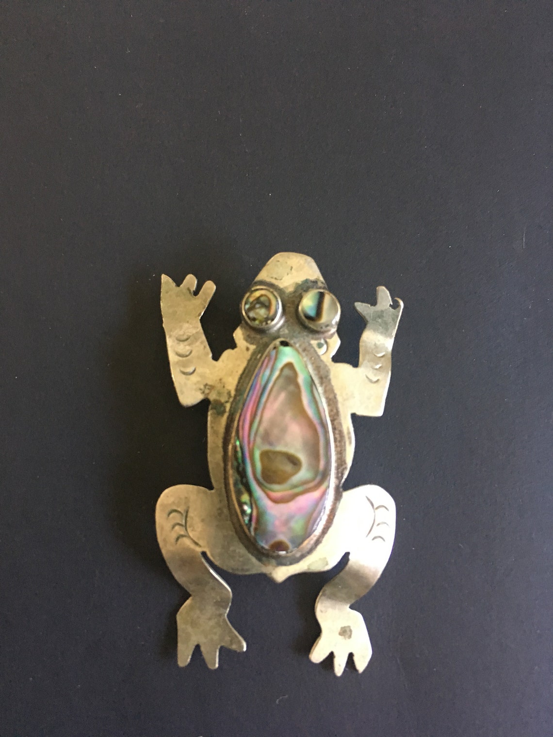 Vintage Alpaca Silver and Abalone Frog Brooch Grenouille - Etsy