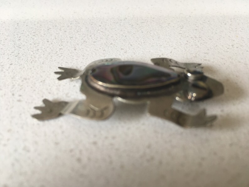 Vintage Alpaca Silver and Abalone Frog Brooch Grenouille - Etsy
