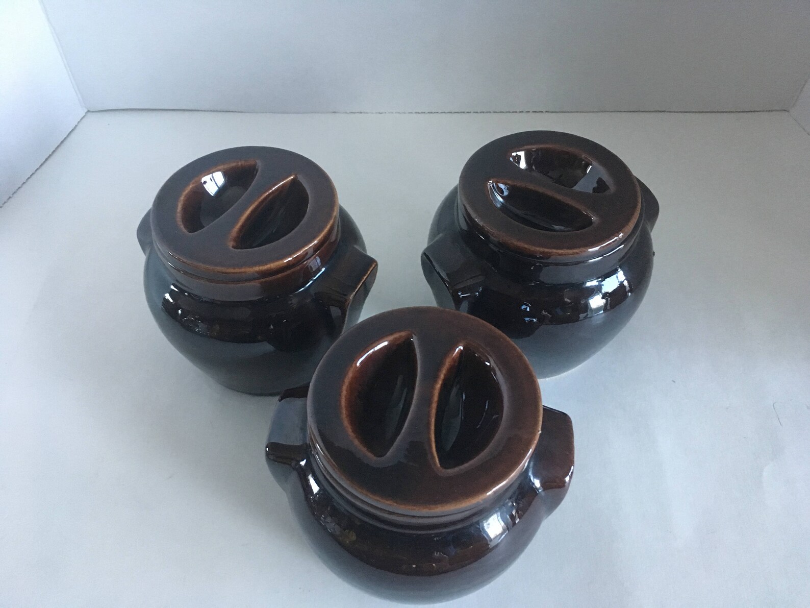 Set of 3 Glazed Vintage Inividual Bean Pots Beauceware - Etsy