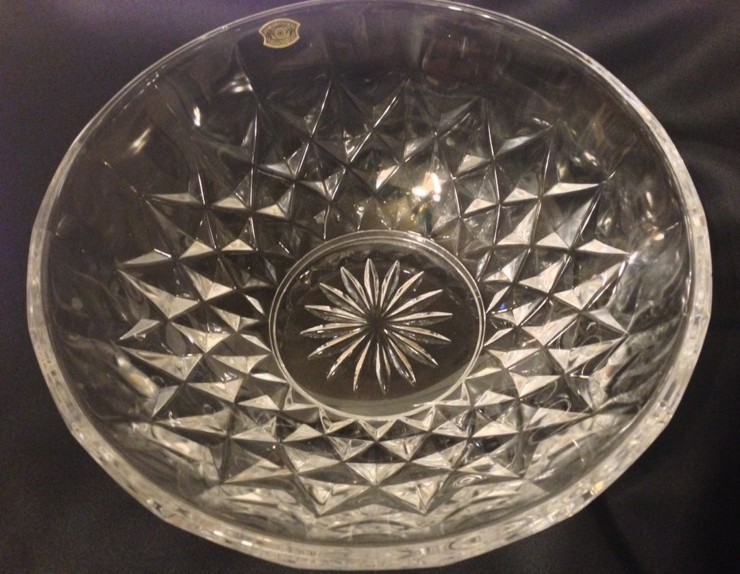 Val St. Lambert Imperial Pattern Cut Crystal Salad Bowl, Belgian ...