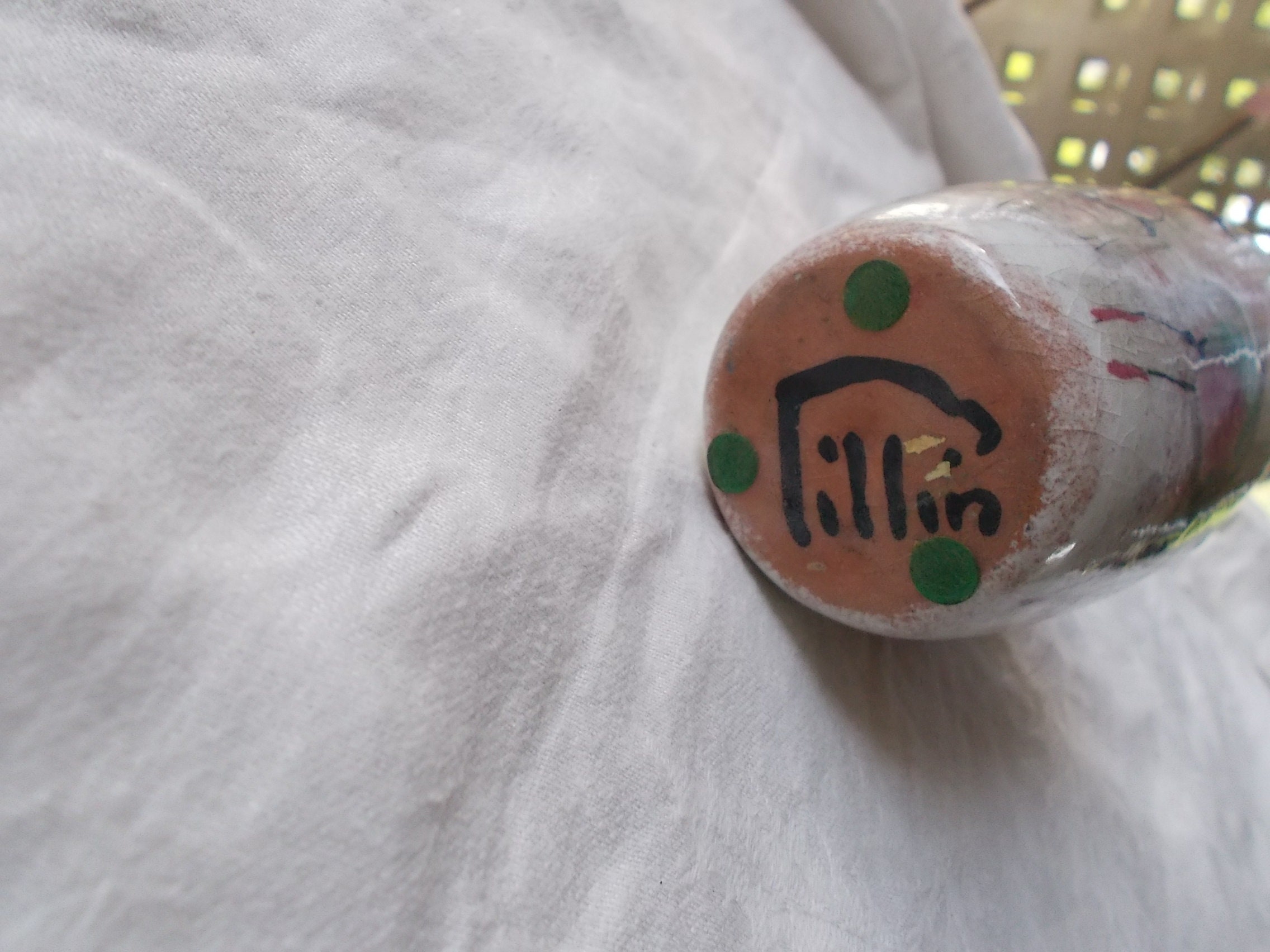 Vintage Polia Pillin Art Pottery Studio 3 Sided Vase Cup Decorated With ...