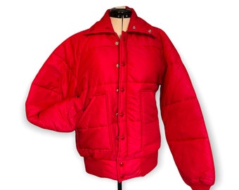 Red Puffer Jacket | Etsy