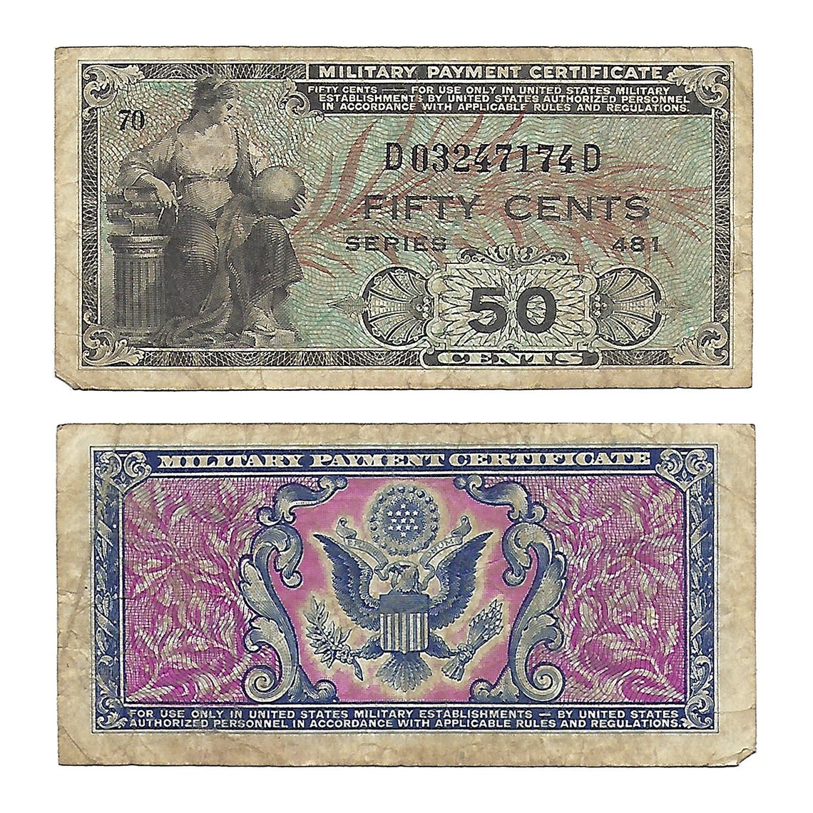 1950s Military Payment Currency SET Series 481 One Dollar - Etsy