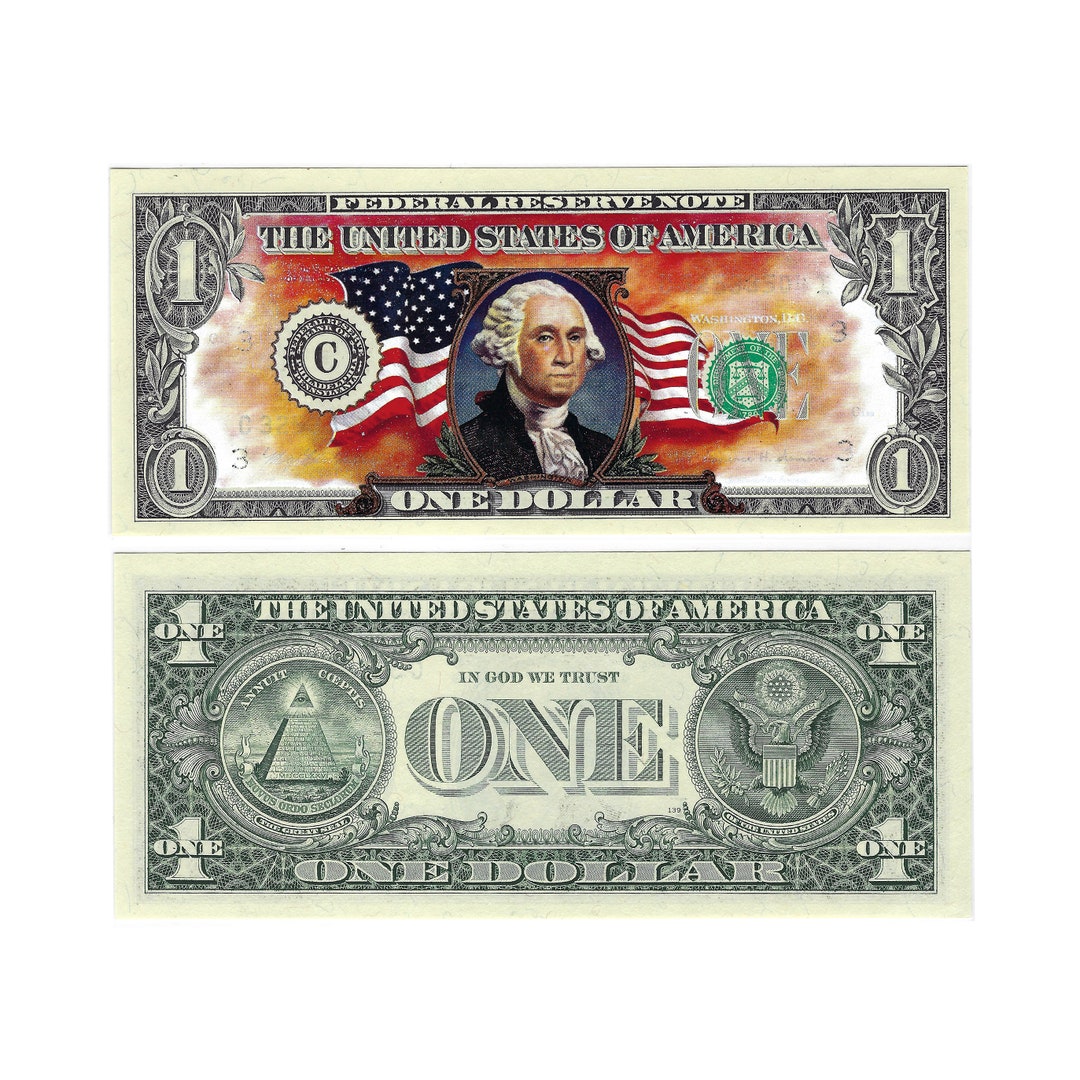 1999 One Dollar Colorized Note American Historic Society Genuine Full ...