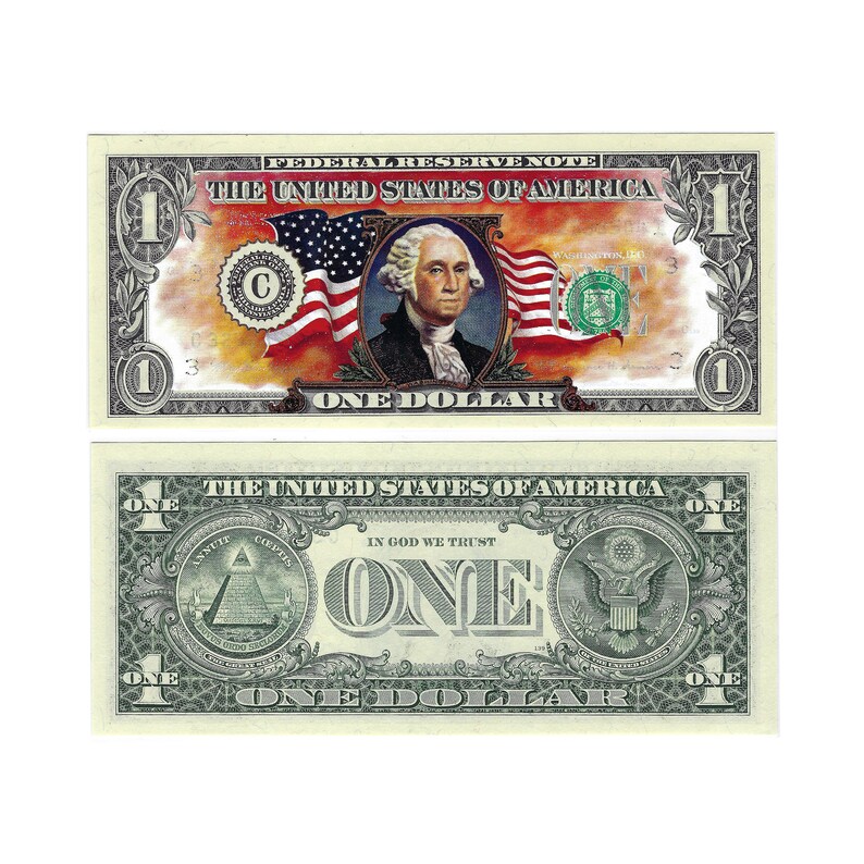 1999 One Dollar Colorized Note American Historic Society - Etsy