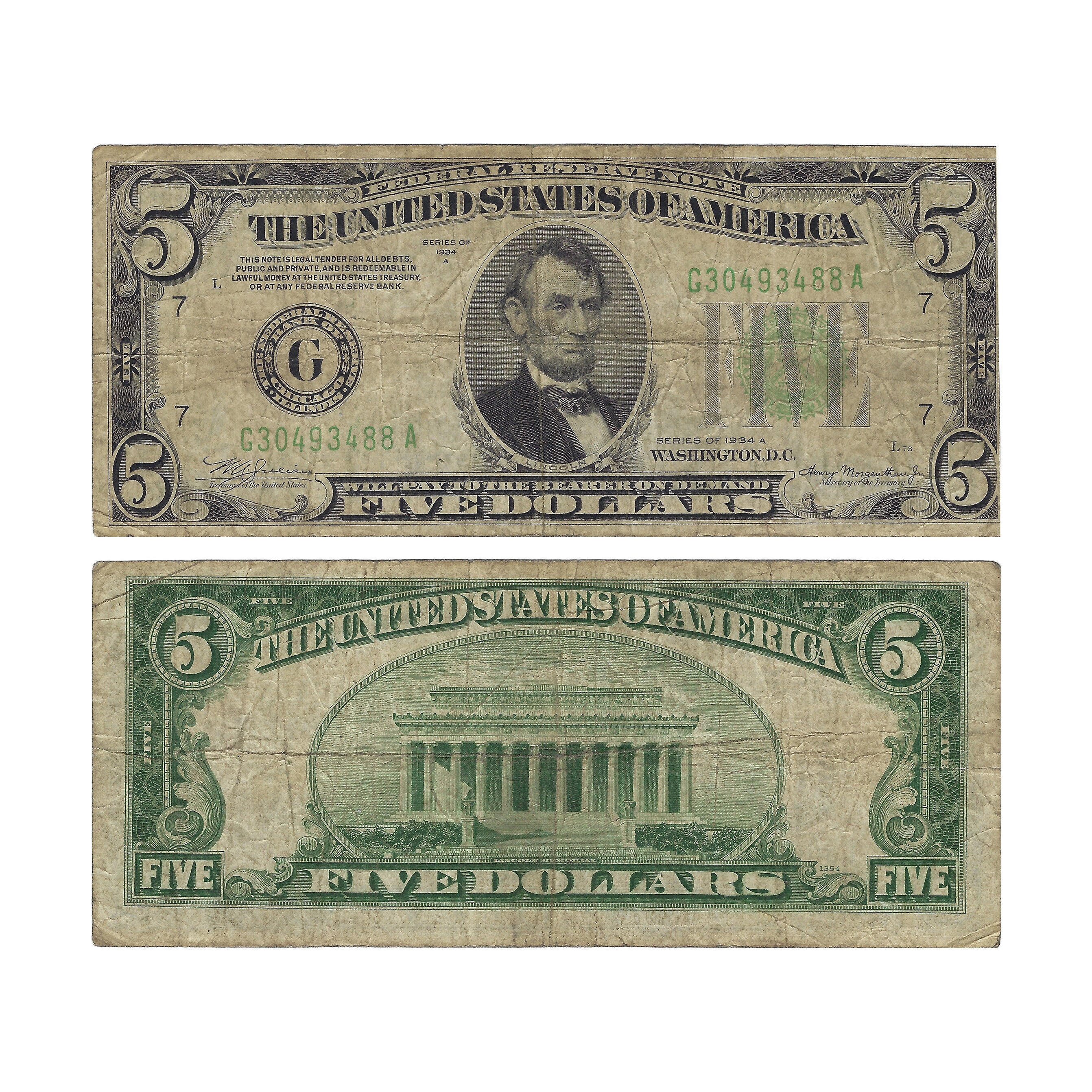 Five Dollar Bill Front
