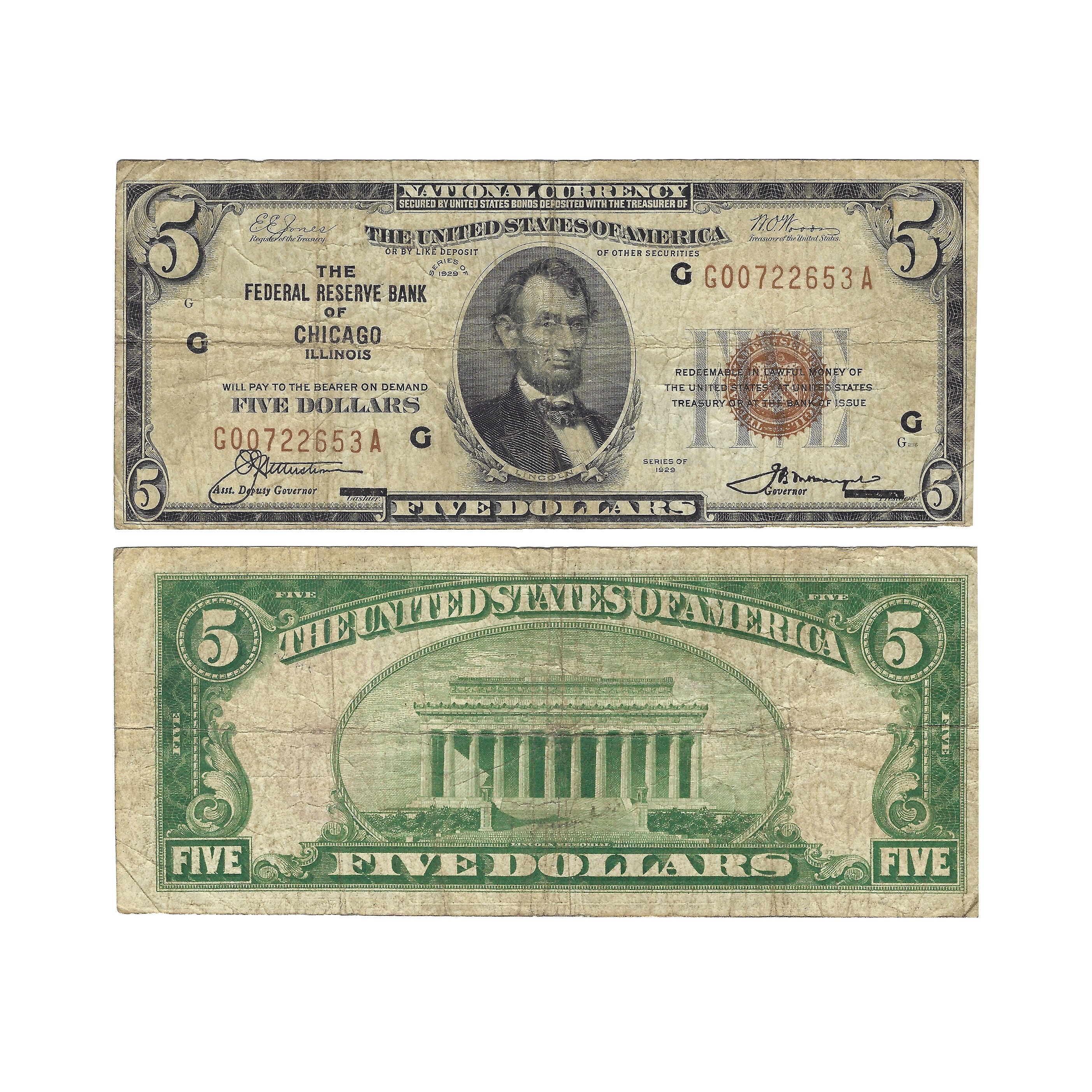 Five Dollar Front And Back