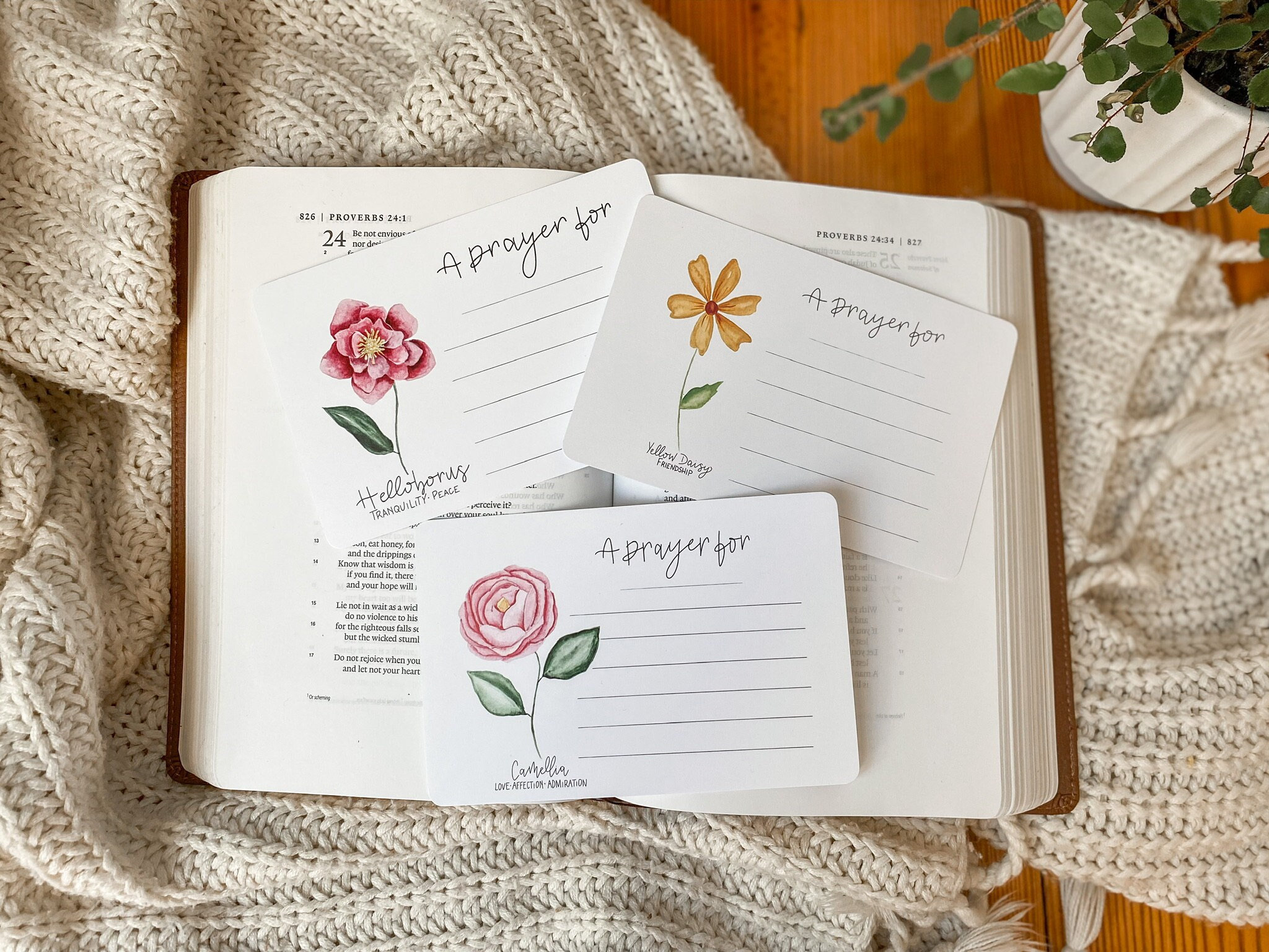 Printable Watercolor Floral Prayer Cards, Notecards for a Woman’s ...