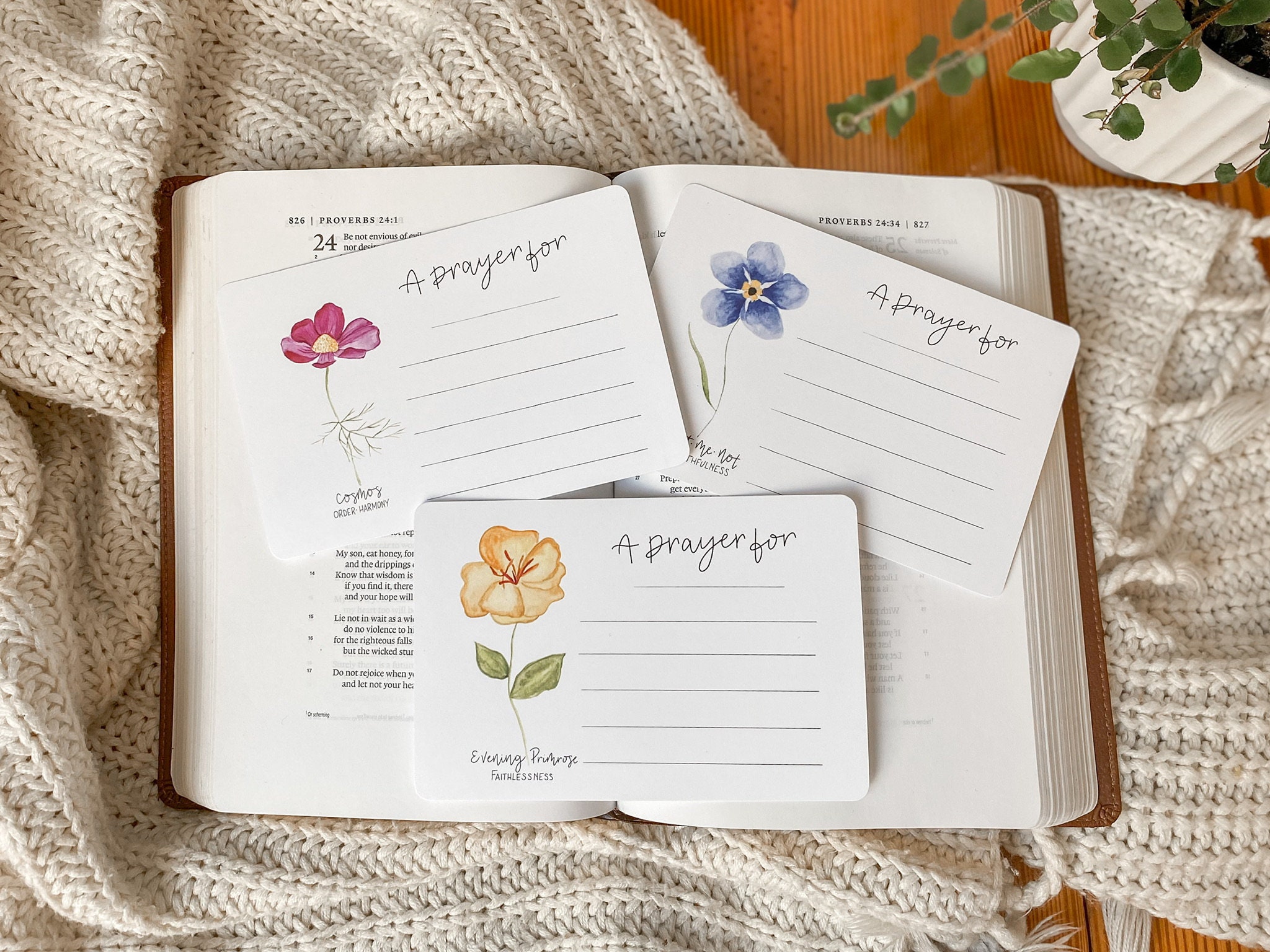 Printable Watercolor Floral Prayer Cards, Notecards for a Woman’s ...