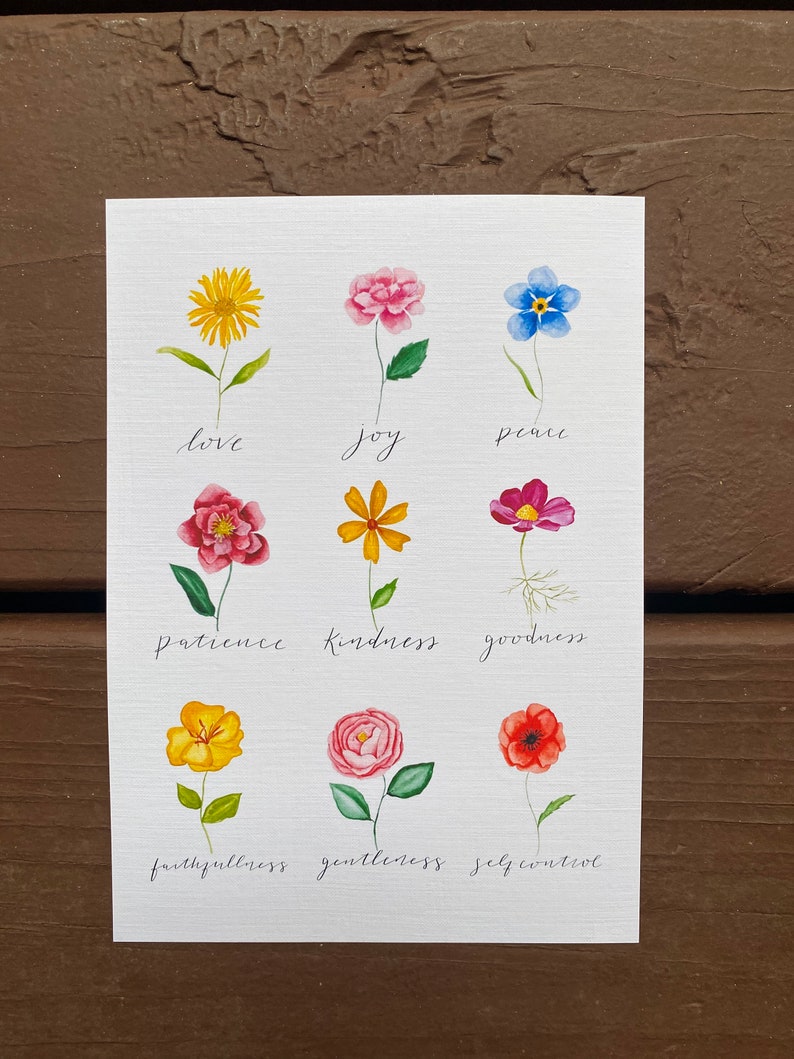 Fruit of the Spirit Watercolor Flower Print | Etsy