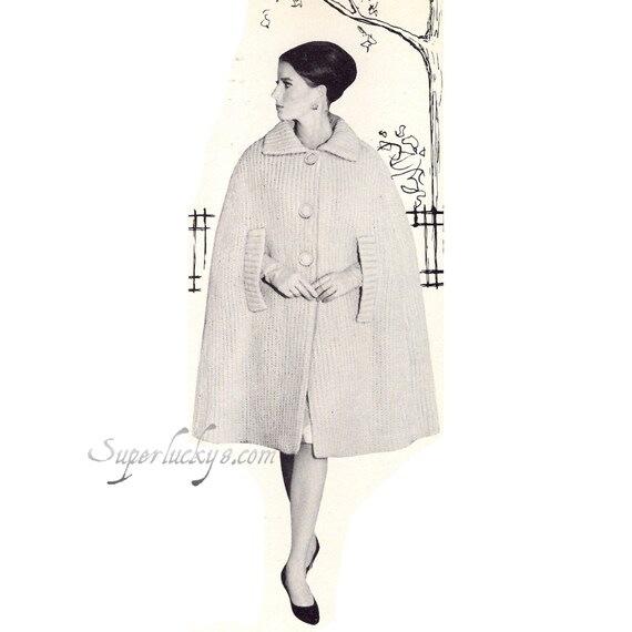 Vintage Cape knitting pattern in PDF instant download version | Etsy