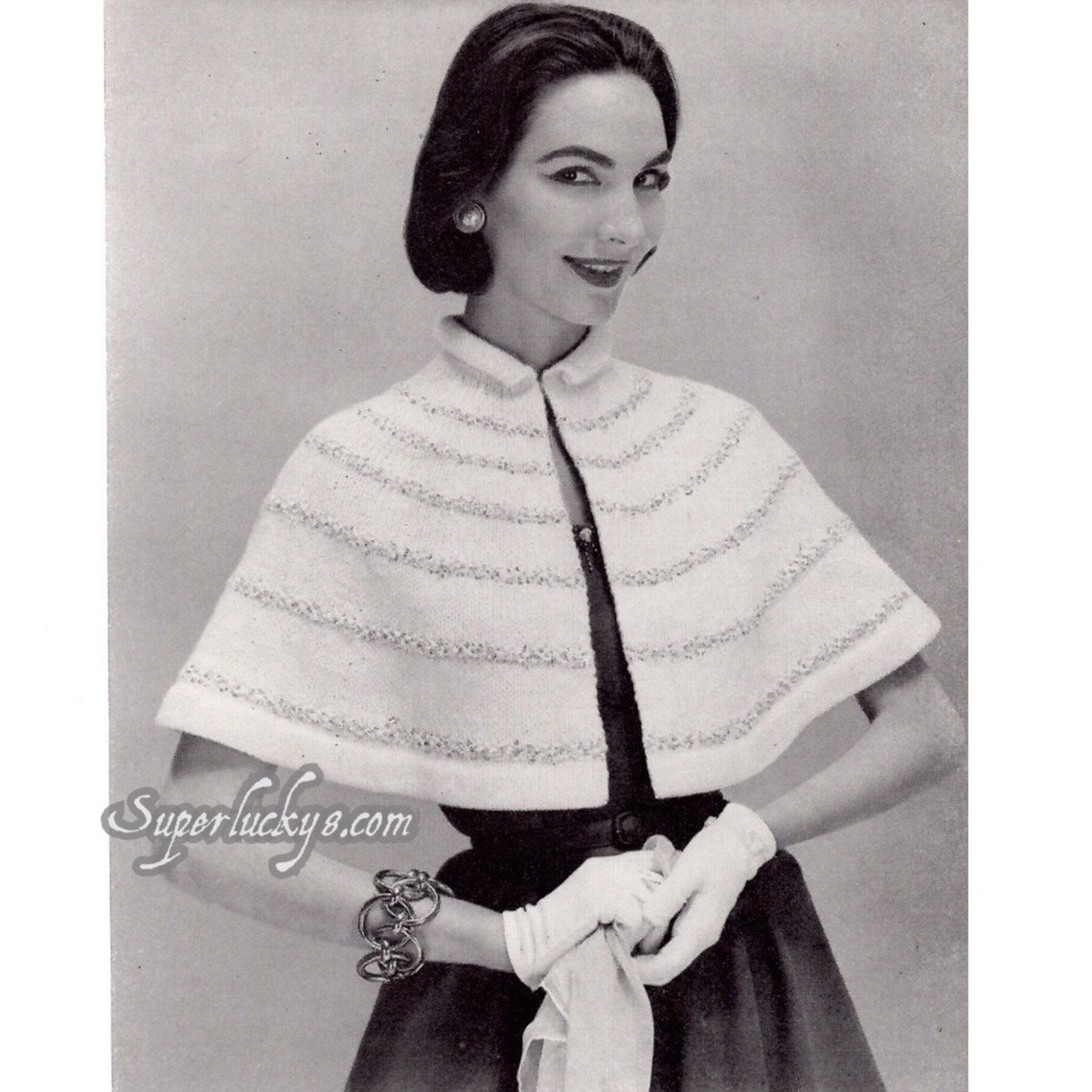 Vintage Cape Knitting Pattern in PDF Instant Download Version | Etsy