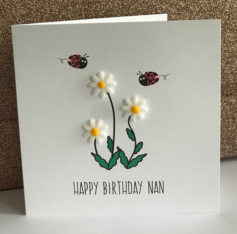 Nan Birthday Card Cards for Nan Nan Card With Flowers | Etsy UK