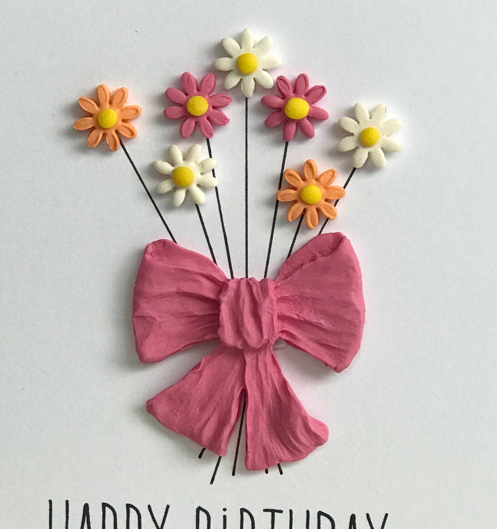Handmade Embossed Flower Bouquet Birthday Card - Etsy