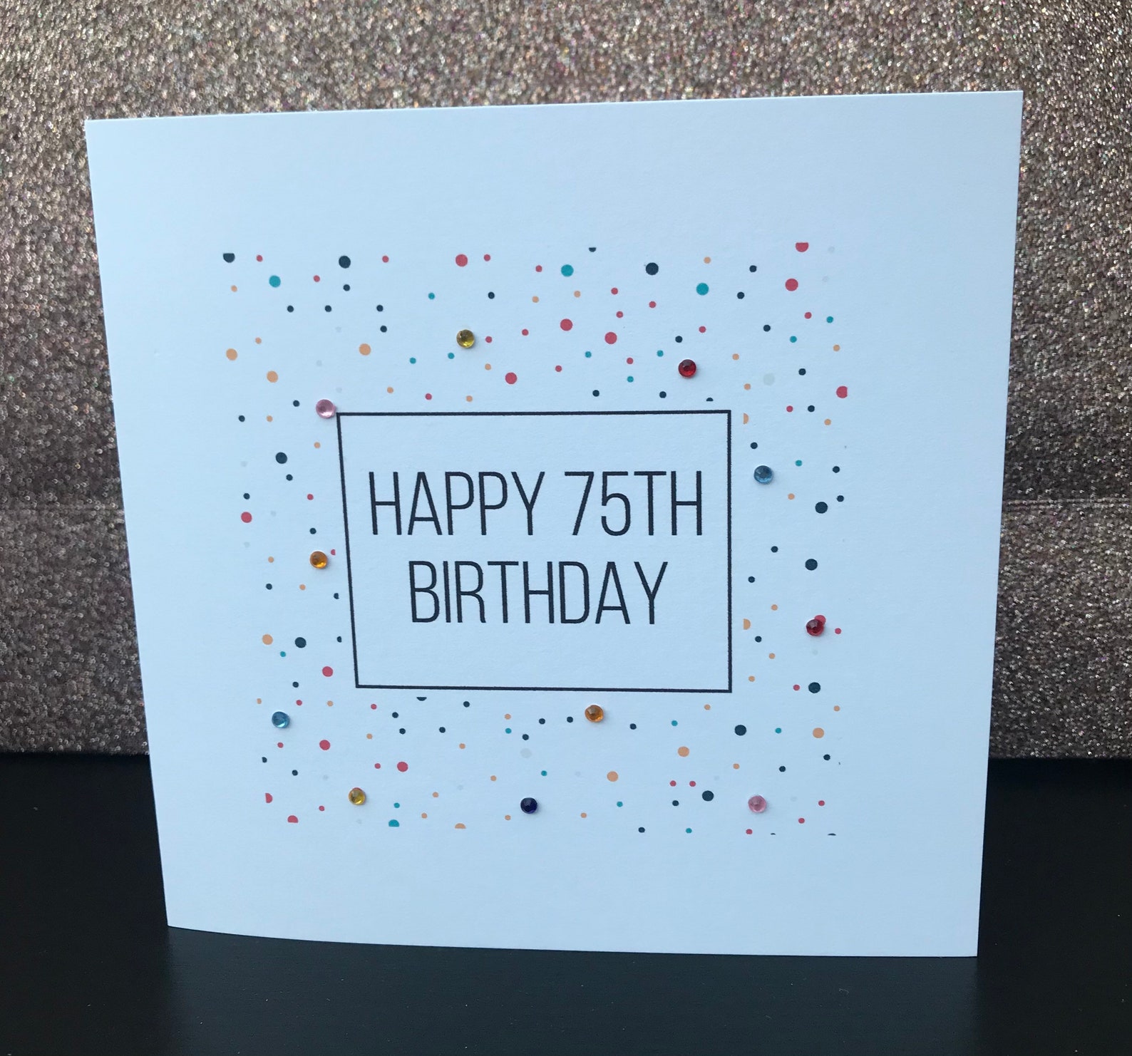 75th Birthday Card Happy Birthday Embossed Birthday Card. - Etsy
