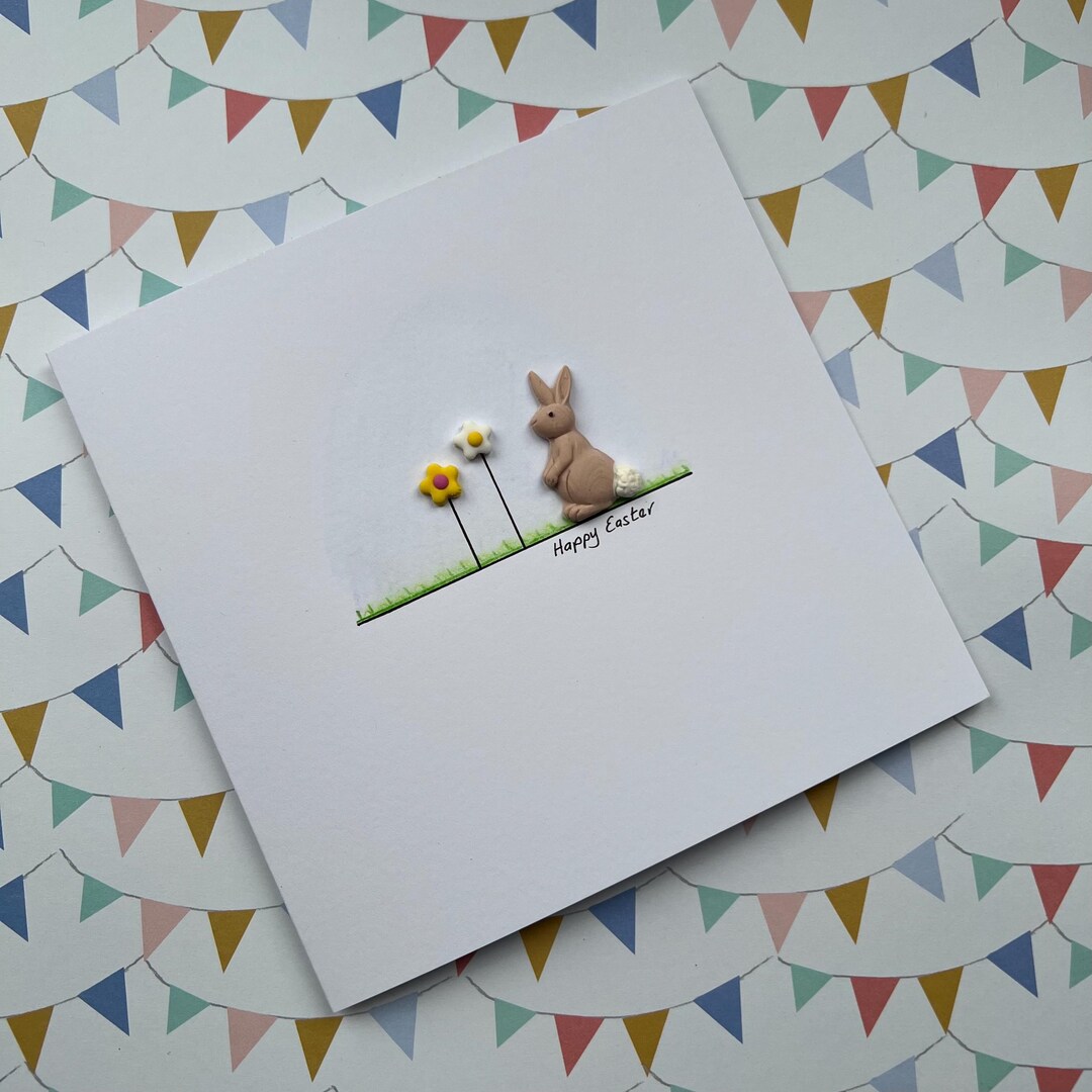 Easter Card - Happy Easter Card - Hand Embossed - Easter Bunny Cards ...