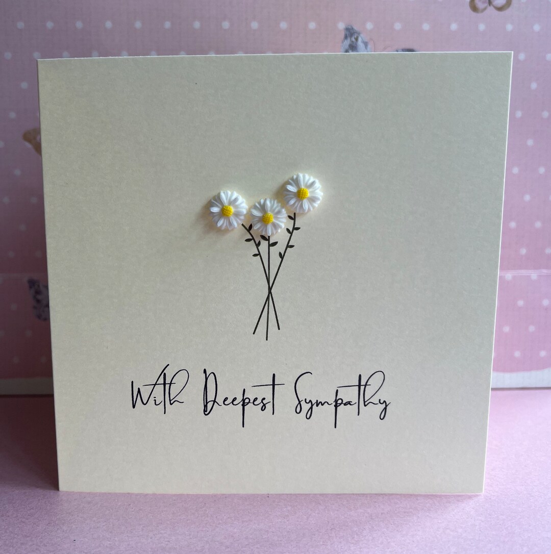 With Sympathy Card Handmade Embossed Card Blank Message Bereavement ...