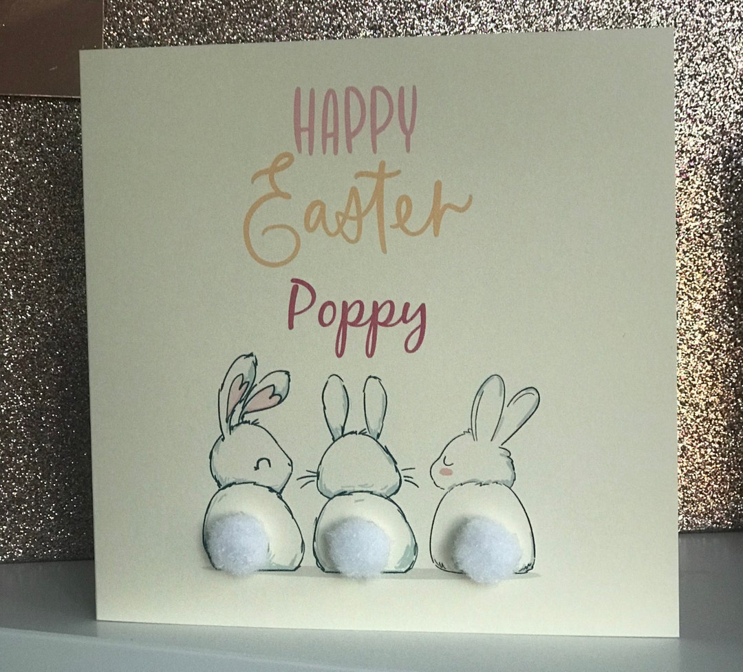 Personalized Easter Card - Happy Easter Card - Hand Embossed - Easter ...