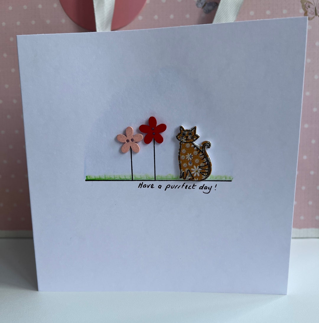 Cat Birthday Card - Handmade Birthday Card - Cat Lover Card - Birthday ...