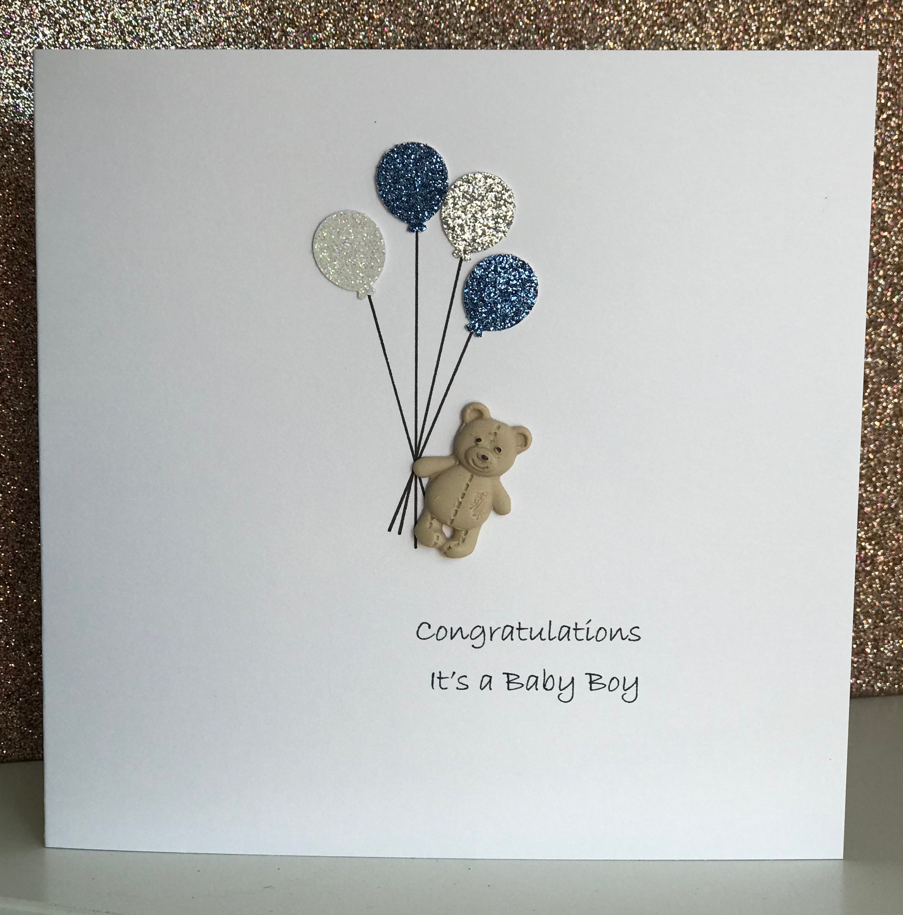 Baby Card, New Baby Cards, Baby Boy Card, Baby Card Uk, Teddy Bear and ...