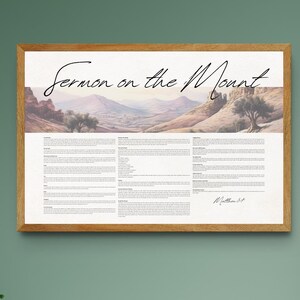 Sermon on the Mount | Full Scripture Matthew 5-7 | Christian Home Decor ...