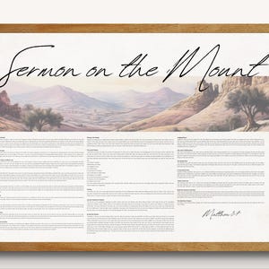 Sermon on the Mount Scripture Art Print: Christian Home Decor - ESV ...