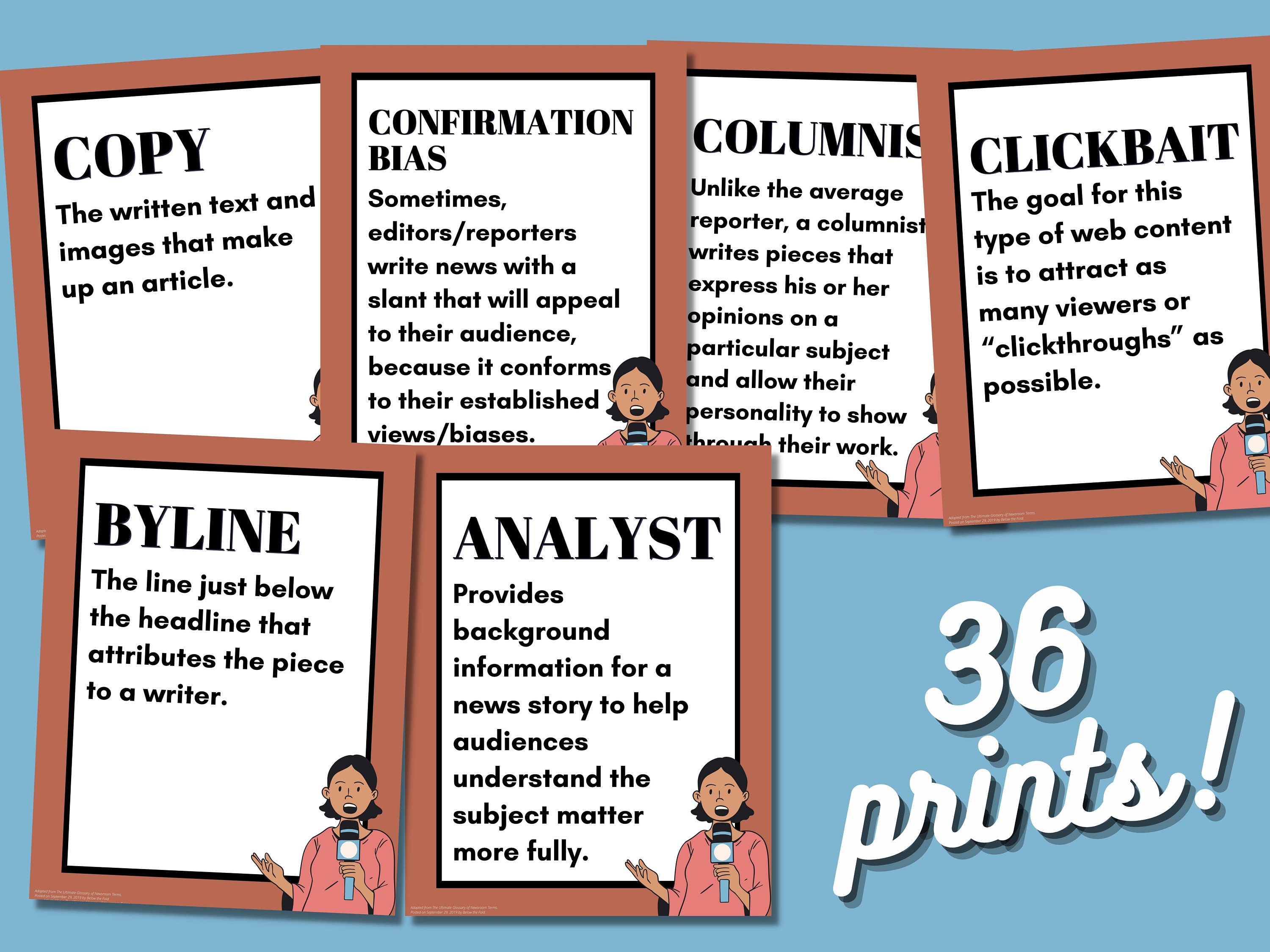 Journalism Newsroom Vocabulary Terms Word Wall || Educational Poster ...