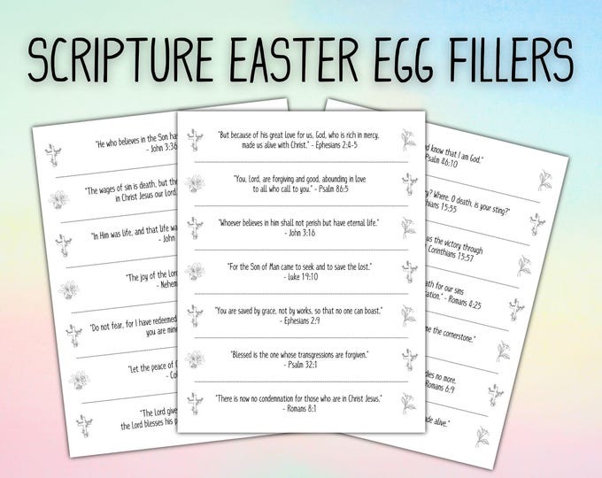 Scripture Easter Egg Fillers: Bible Verse Cards (digital Download) - Etsy