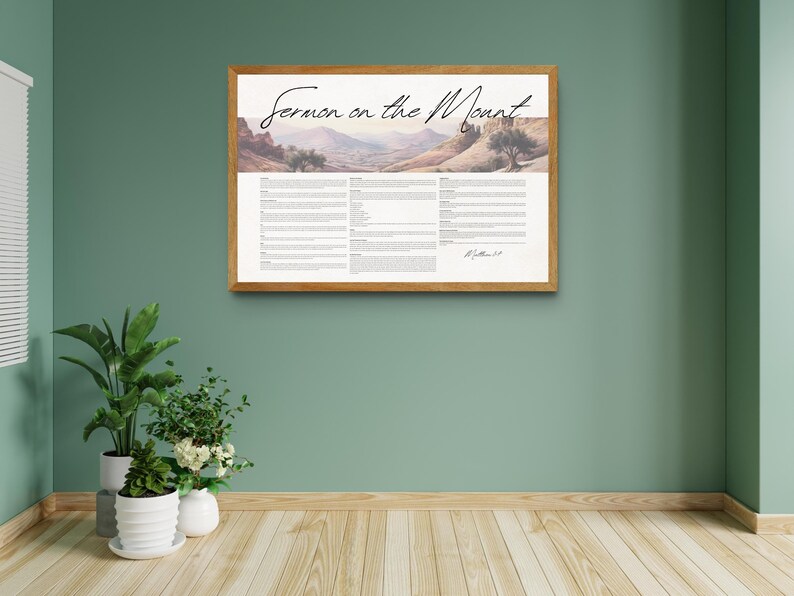 Sermon on the Mount | Full Scripture Matthew 5-7 | Christian Home Decor ...
