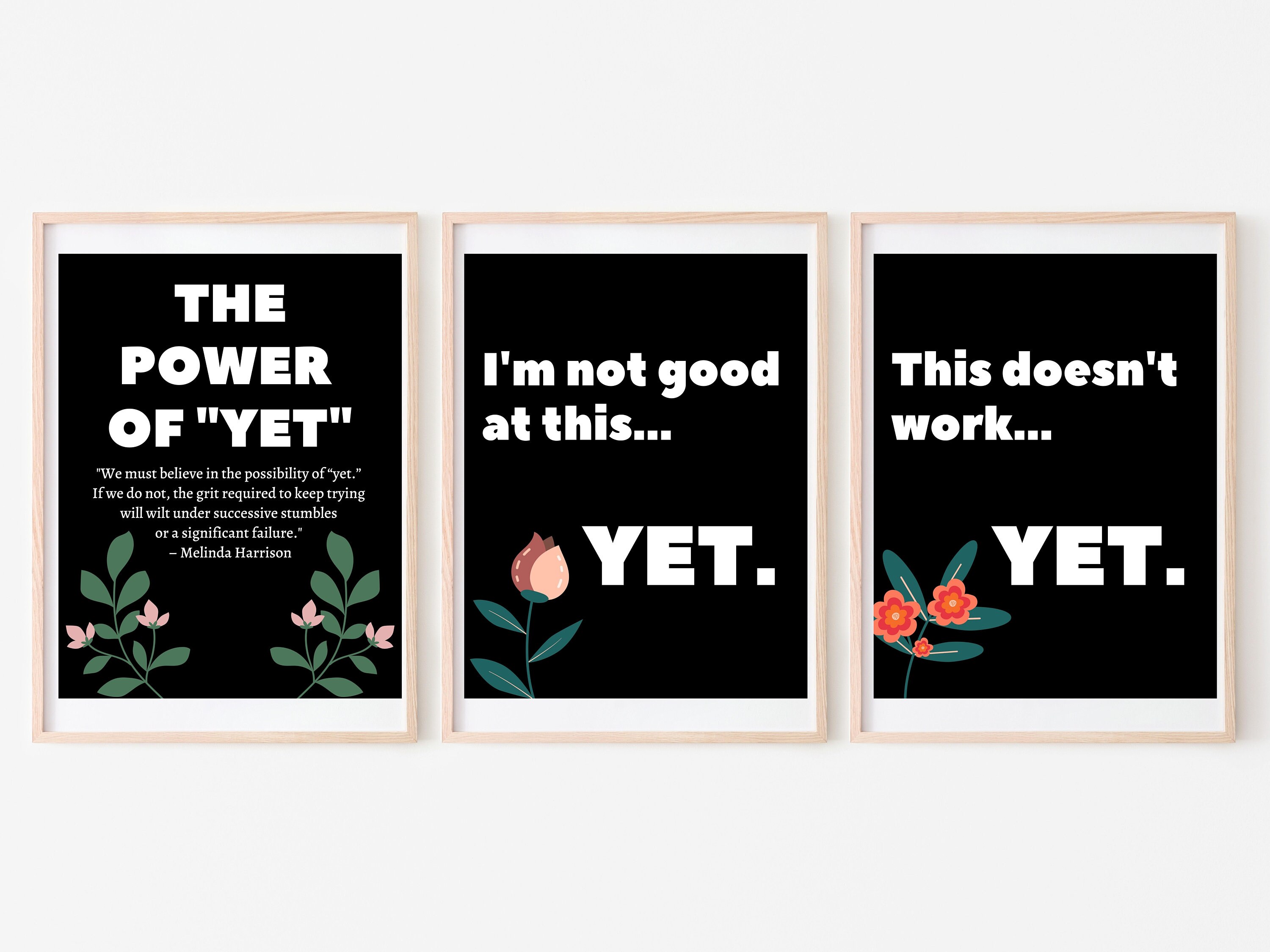 The Power of yet (set of 6 Printables) || Classroom Decor || Digital ...