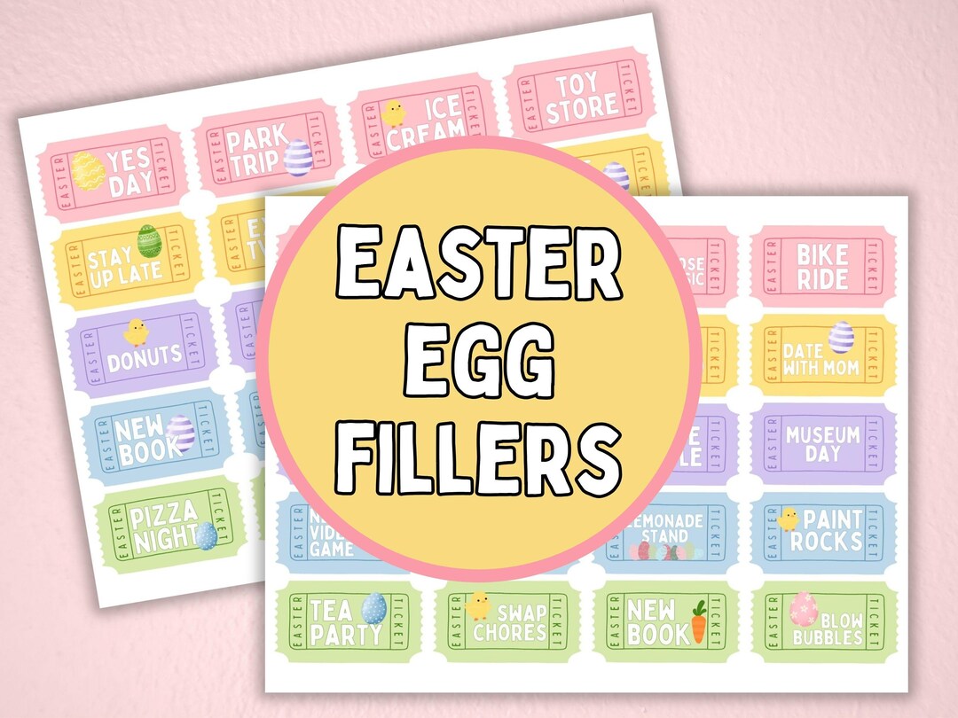 Easter Egg Fillers | Tickets | Coupons | Printable Digital Download - Etsy