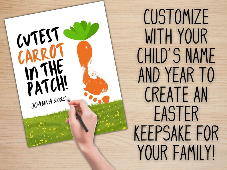 Easter Baby Footprint Art | Cutest Carrot in the Patch | Spring ...