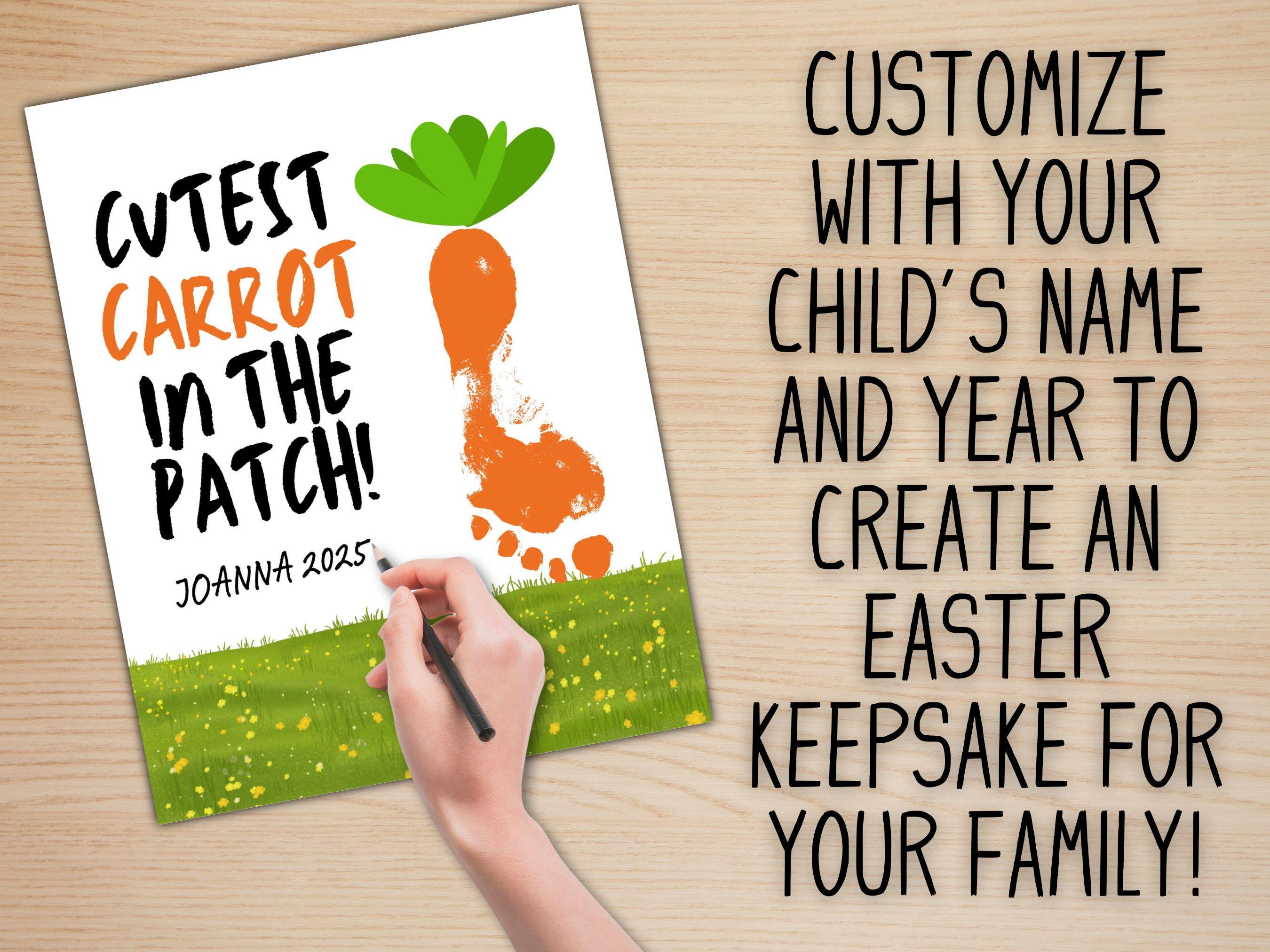 Easter Baby Footprint Art | Cutest Carrot in the Patch | Spring ...