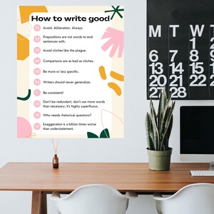 How to Write Good || Educational Poster, Classroom Poster || Digital ...