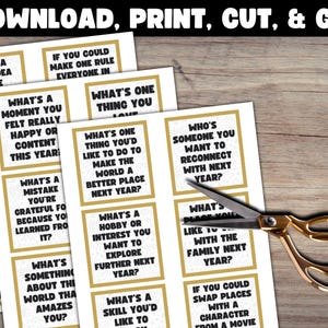 New Year's Eve Conversation Cards: Family Reflection Game (instant ...