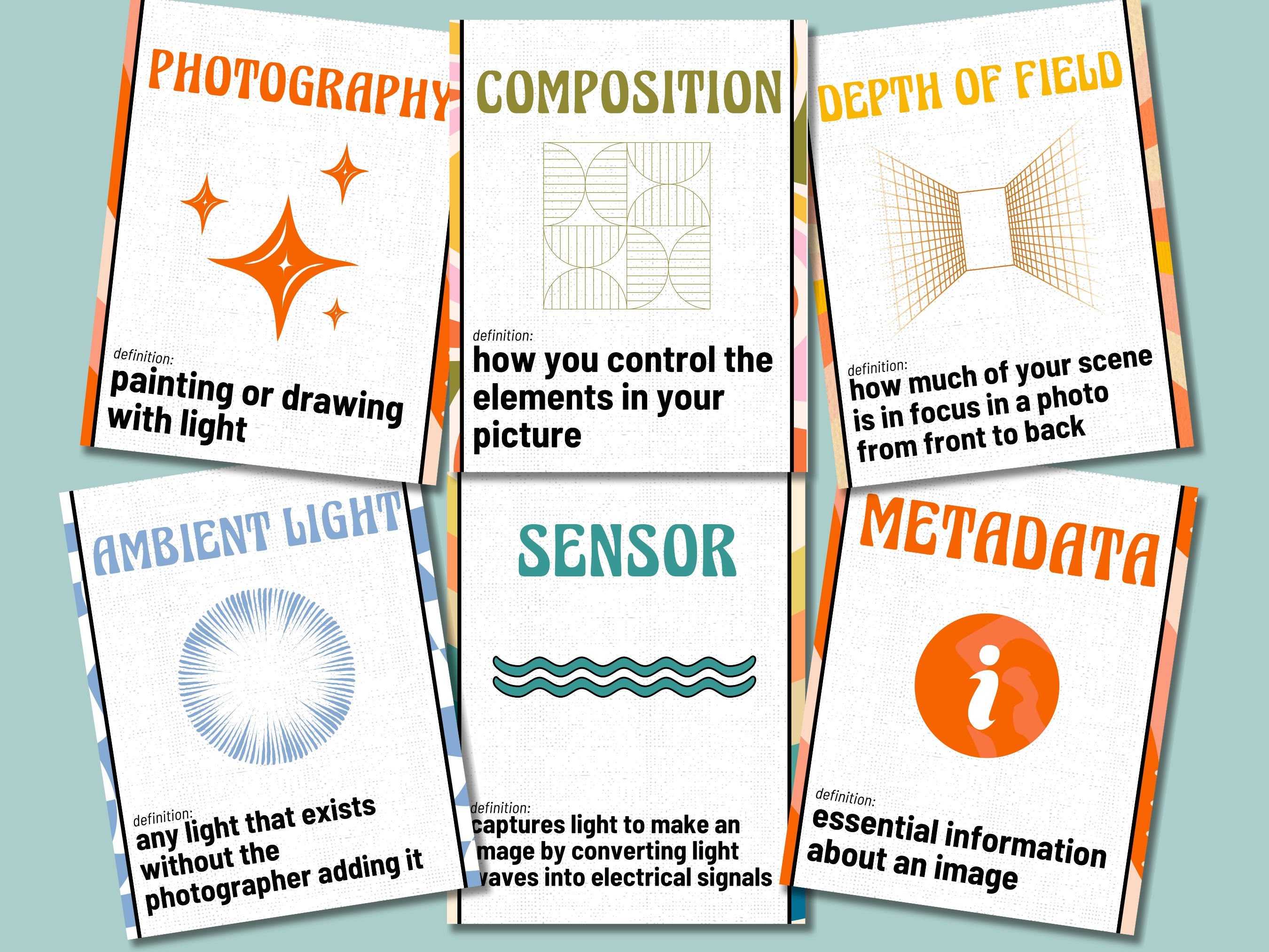 Photography Vocabulary Prints Retro Classroom Posters - Etsy