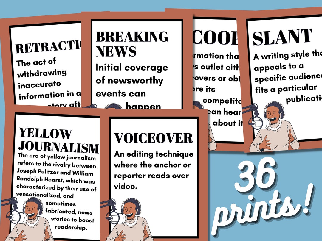 Journalism Newsroom Vocabulary Terms Word Wall || Educational Poster ...