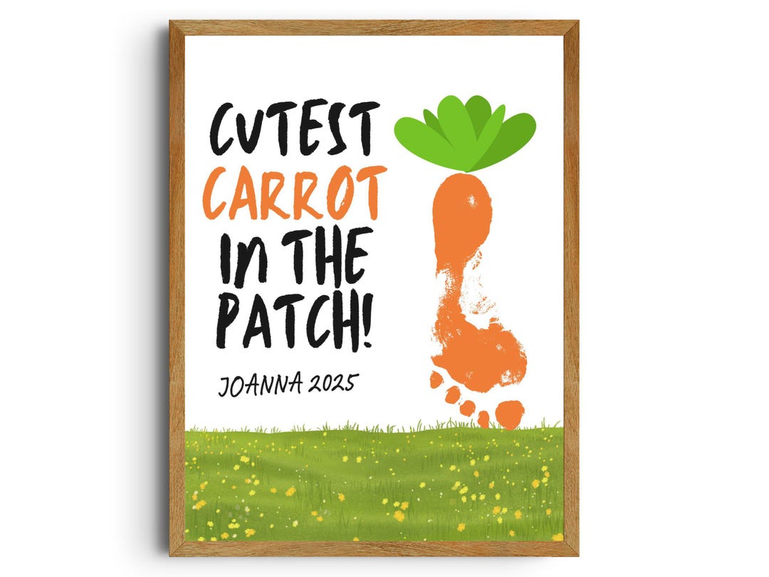 Easter Baby Footprint Art | Cutest Carrot in the Patch | Spring ...