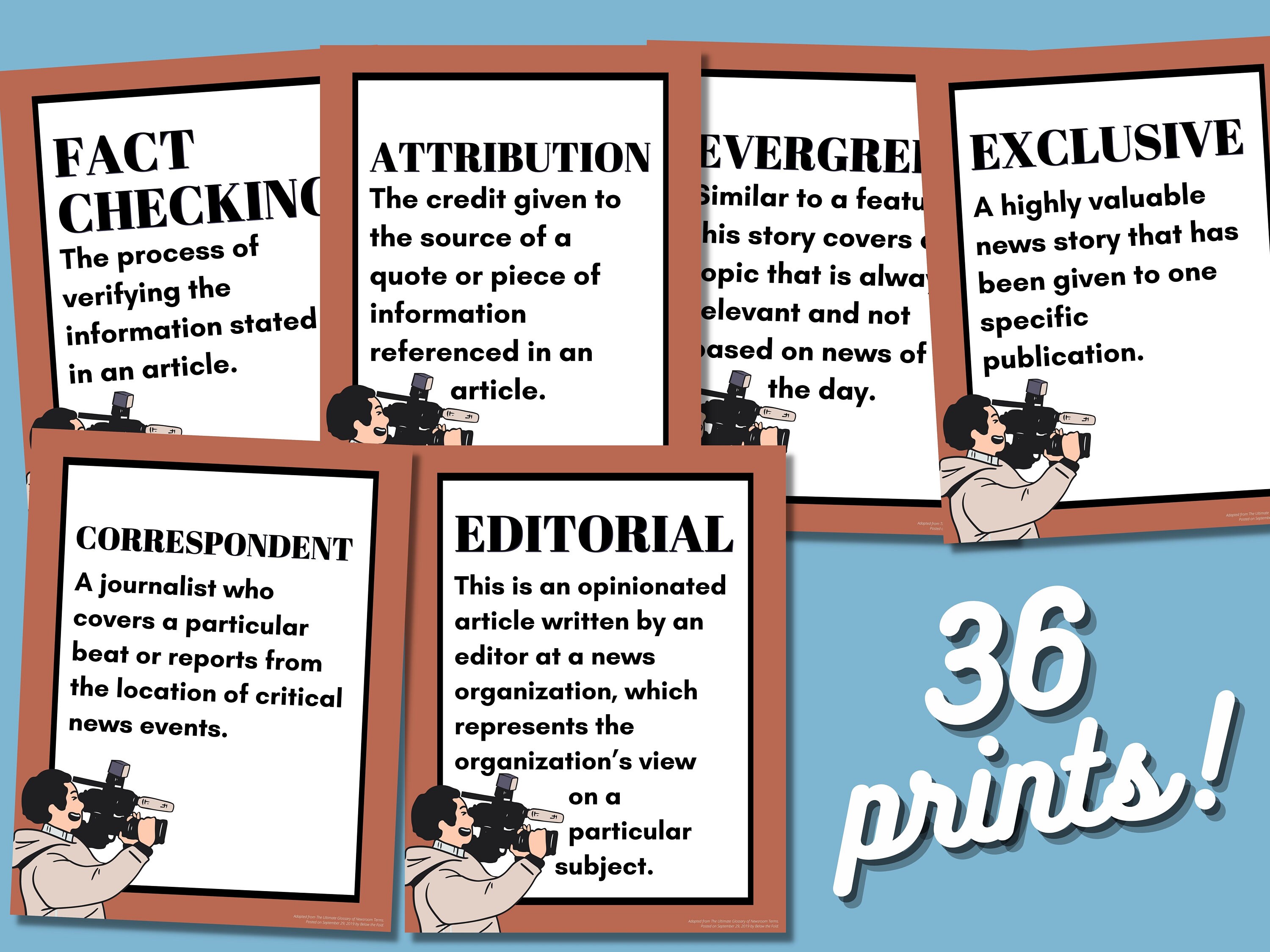Journalism Newsroom Vocabulary Terms Word Wall || Educational Poster ...