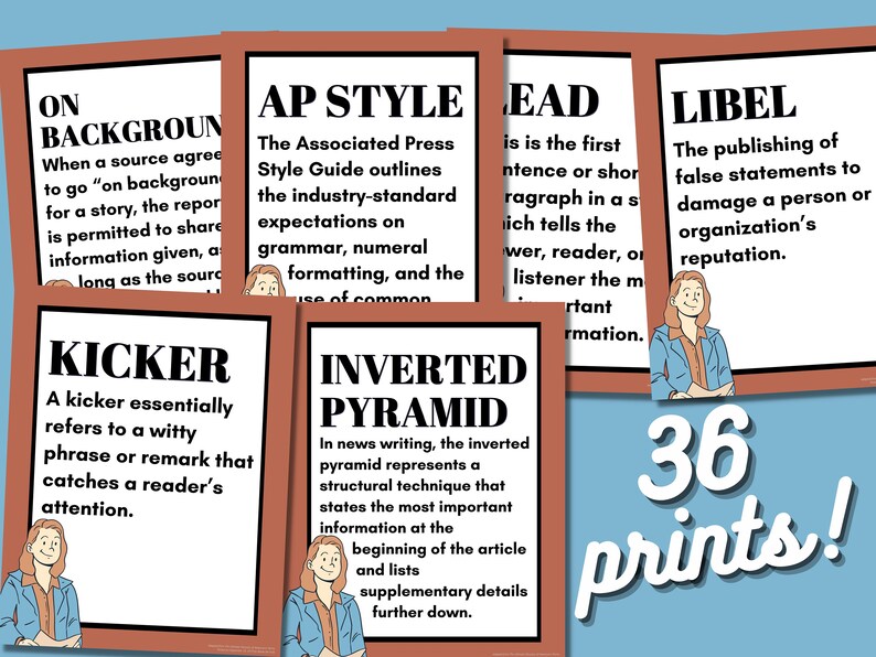 Journalism Newsroom Vocabulary Terms Word Wall || Educational Poster ...