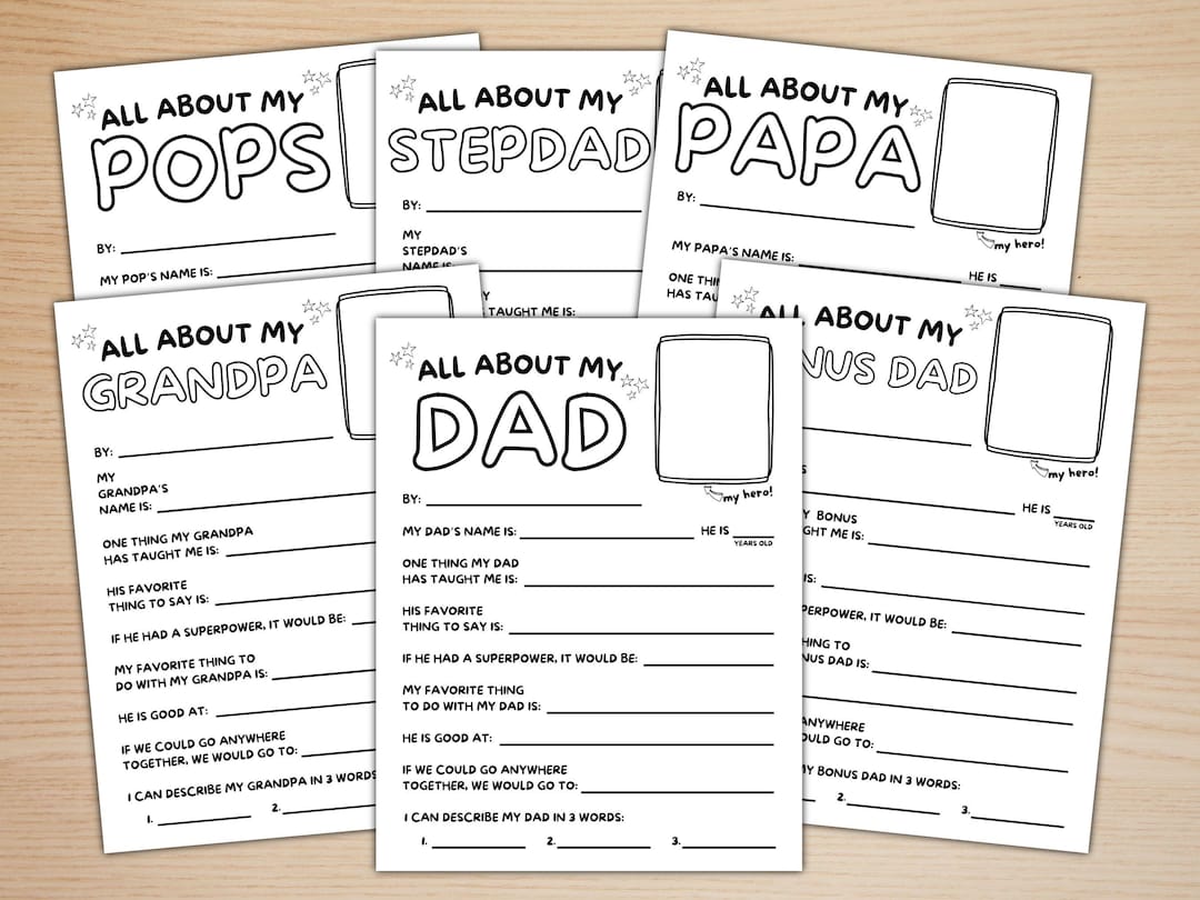 Father's Day Printable Activity | All About My Dad Questionnaire | Dad ...